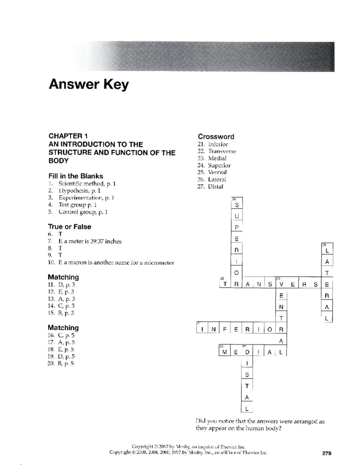 Studyguideanswers - Answer key for anatomy packet chapters up to 21 - PHS4904 - MDC - Studocu