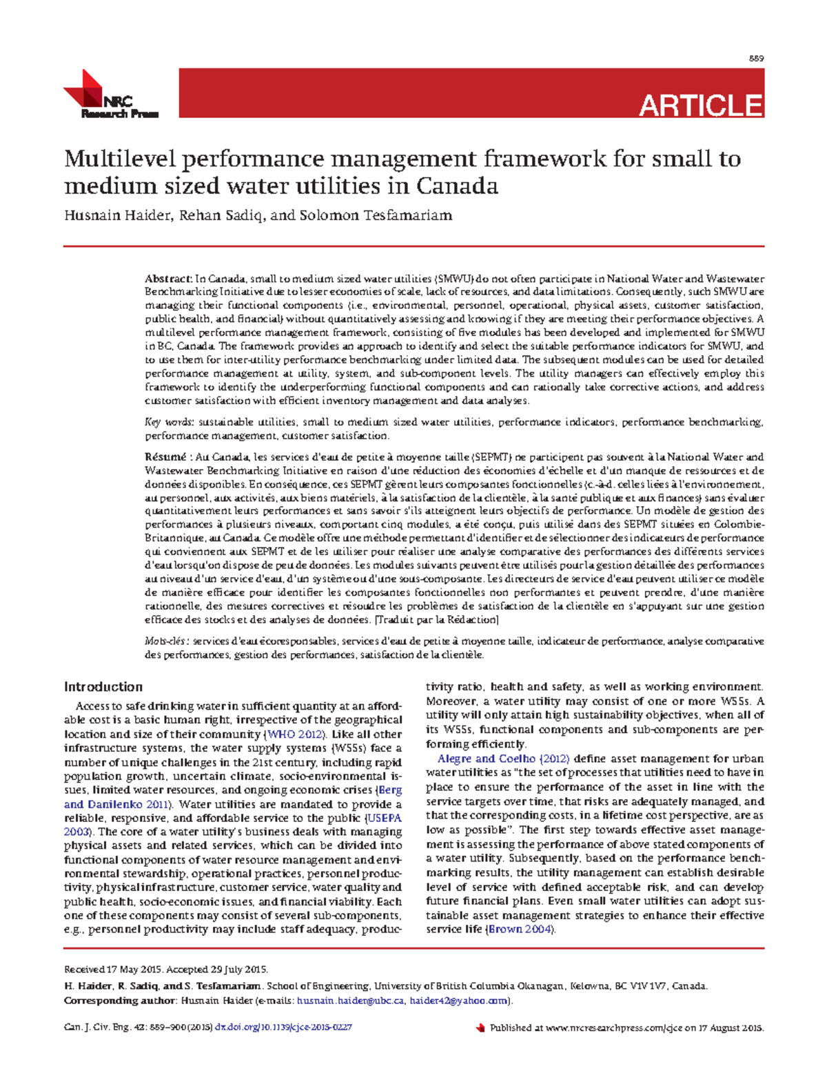 Multilevel Performance management framework - ARTICLE Multilevel ...