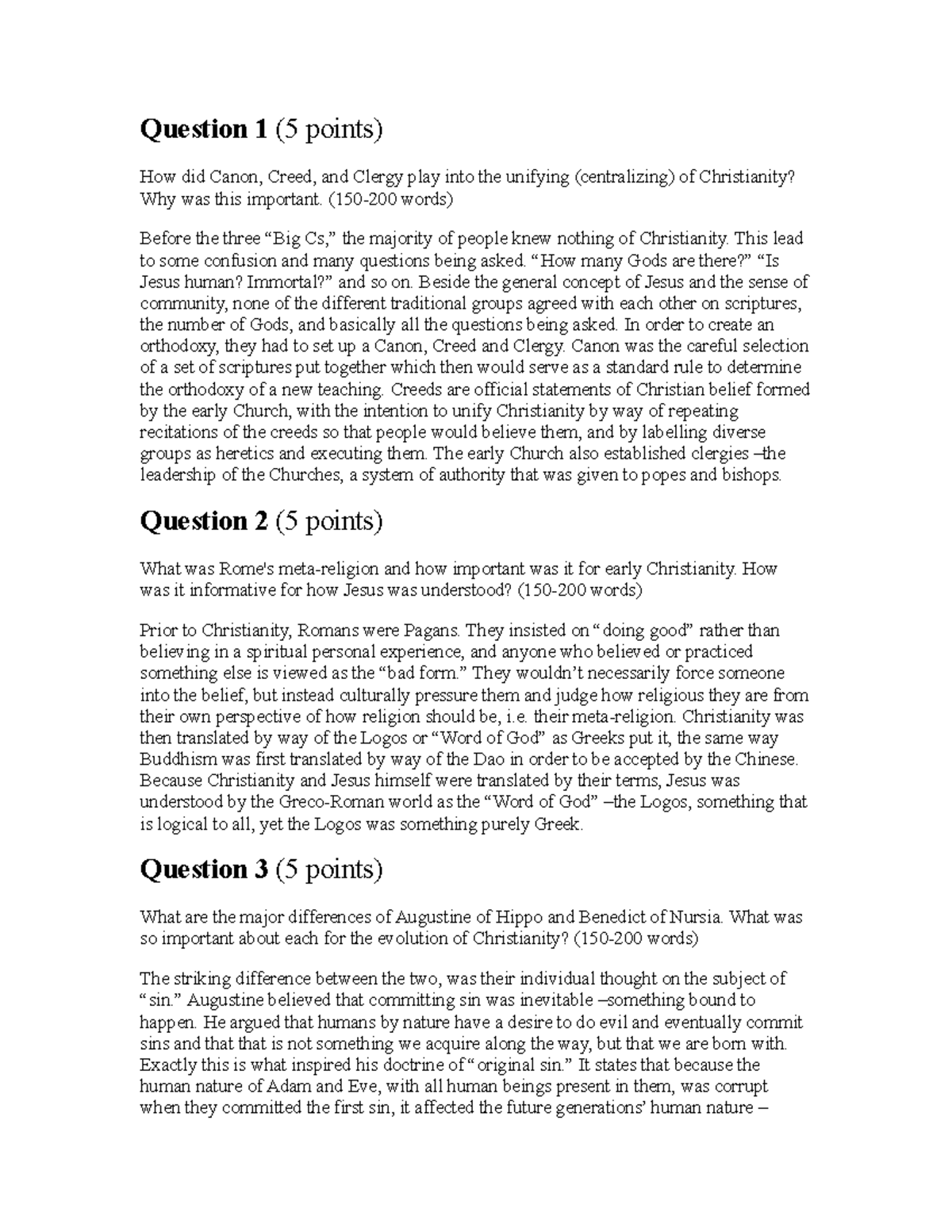 Quiz 2 christ. (2022 07 01 07 03 43 UTC) - Question 1 (5 points) How ...