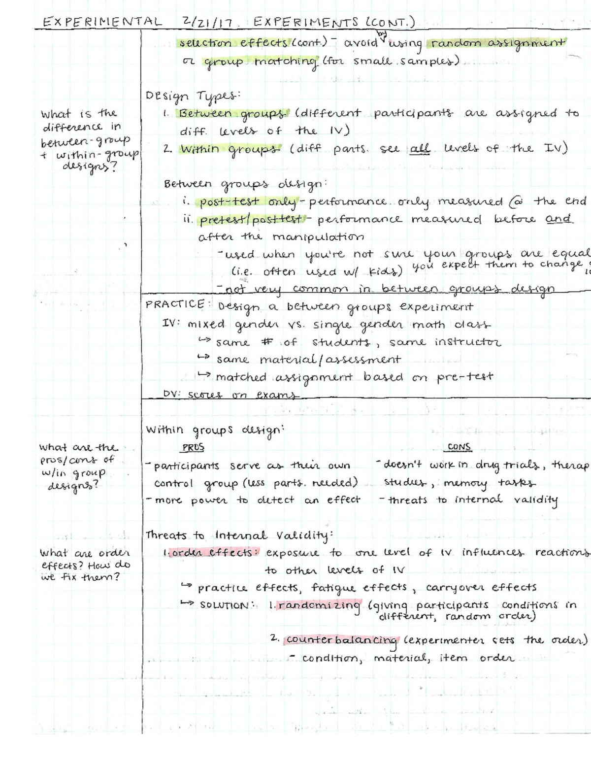 Experimental notes 2-23-17 - L33 301 - Studocu
