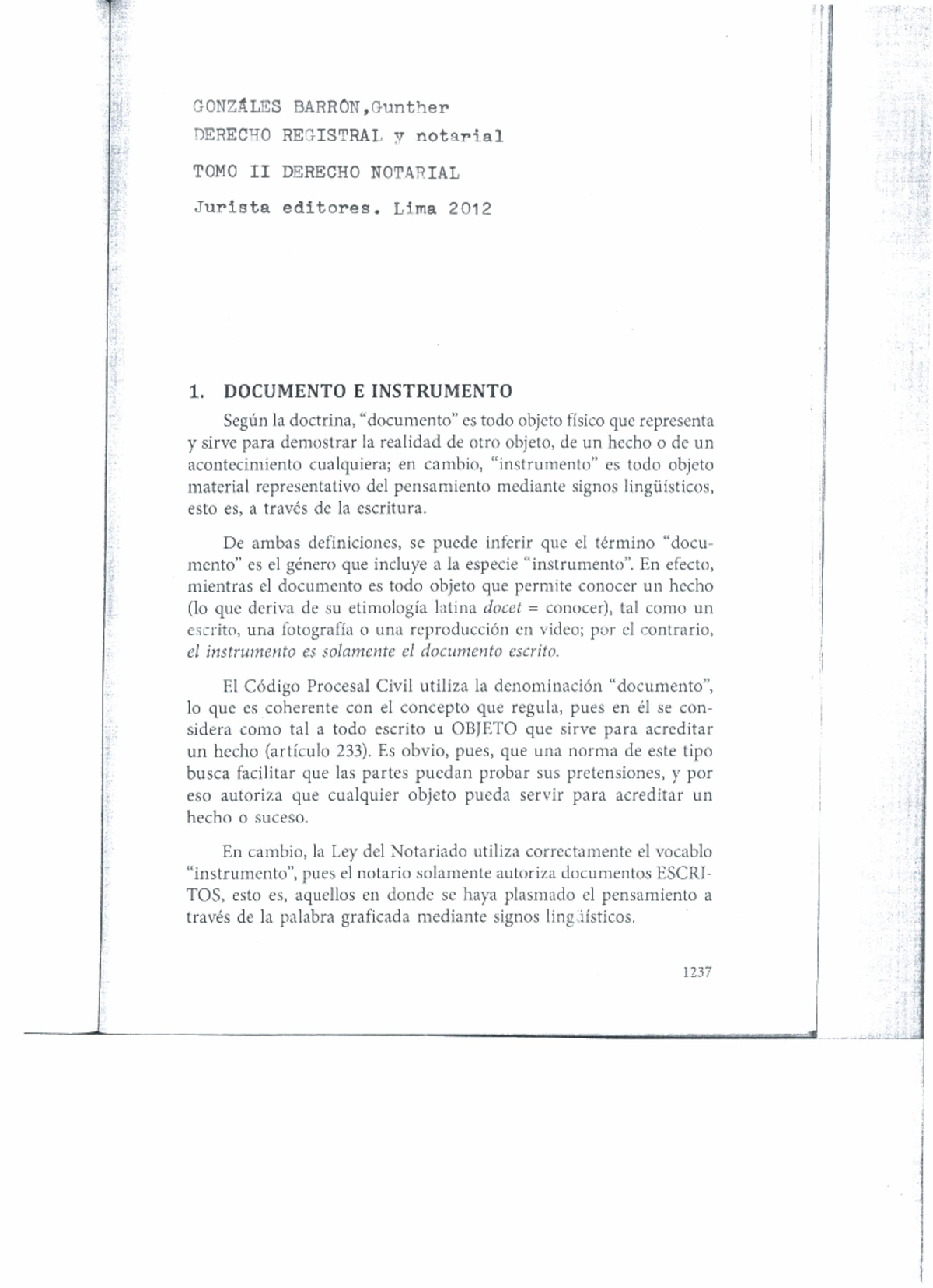 Semana 4 - PDF - Documento e instrumento - introduccion al derecho - Studocu