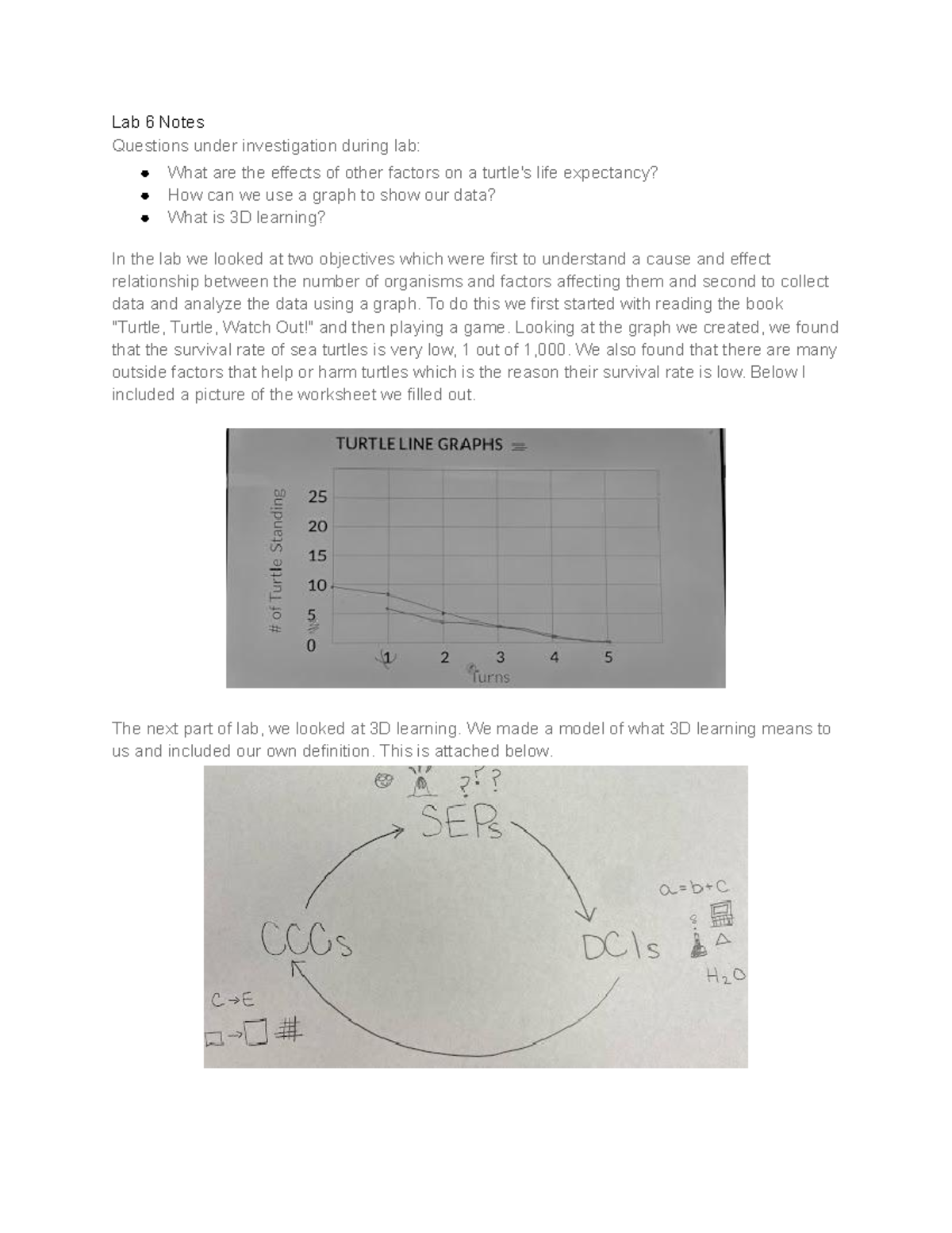 Lab 6 Notes - Lab 6 Notes Questions under investigation during lab ...