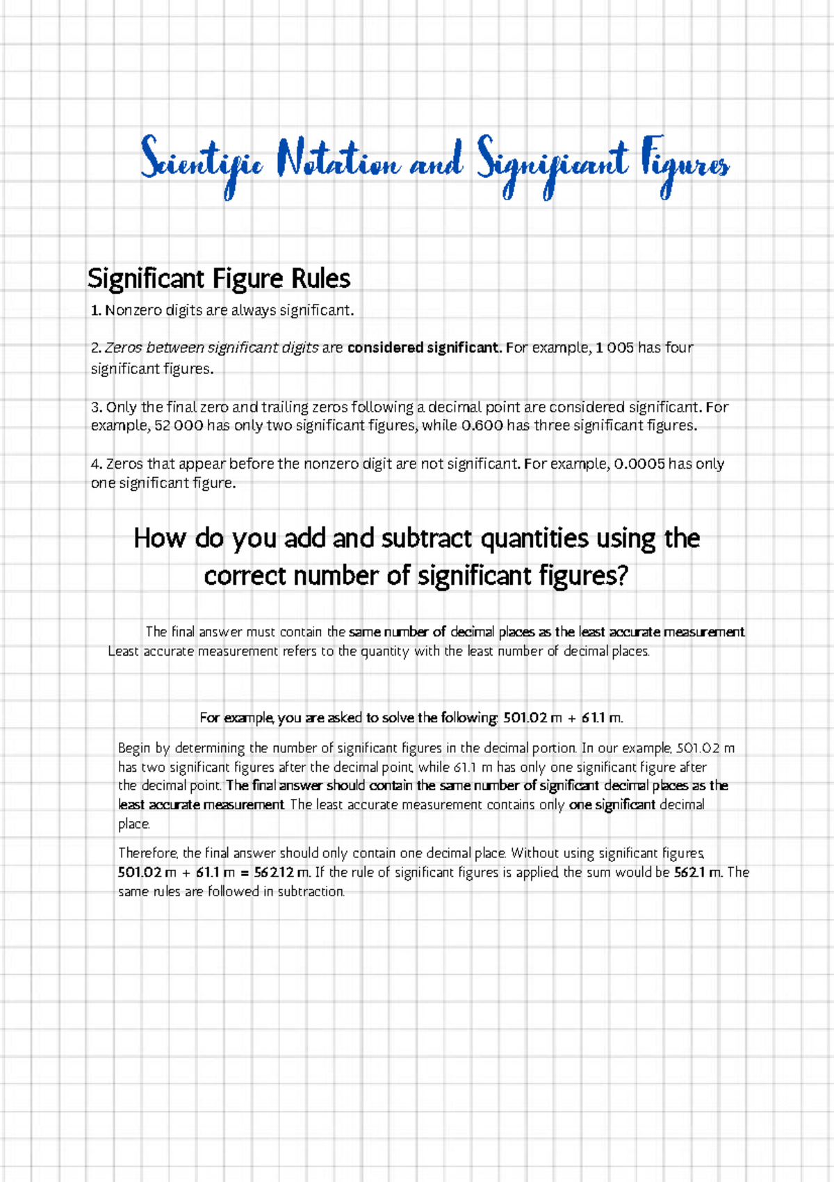 Physics-notes - physics - Significant Figure Rules 1. Nonzero digits ...