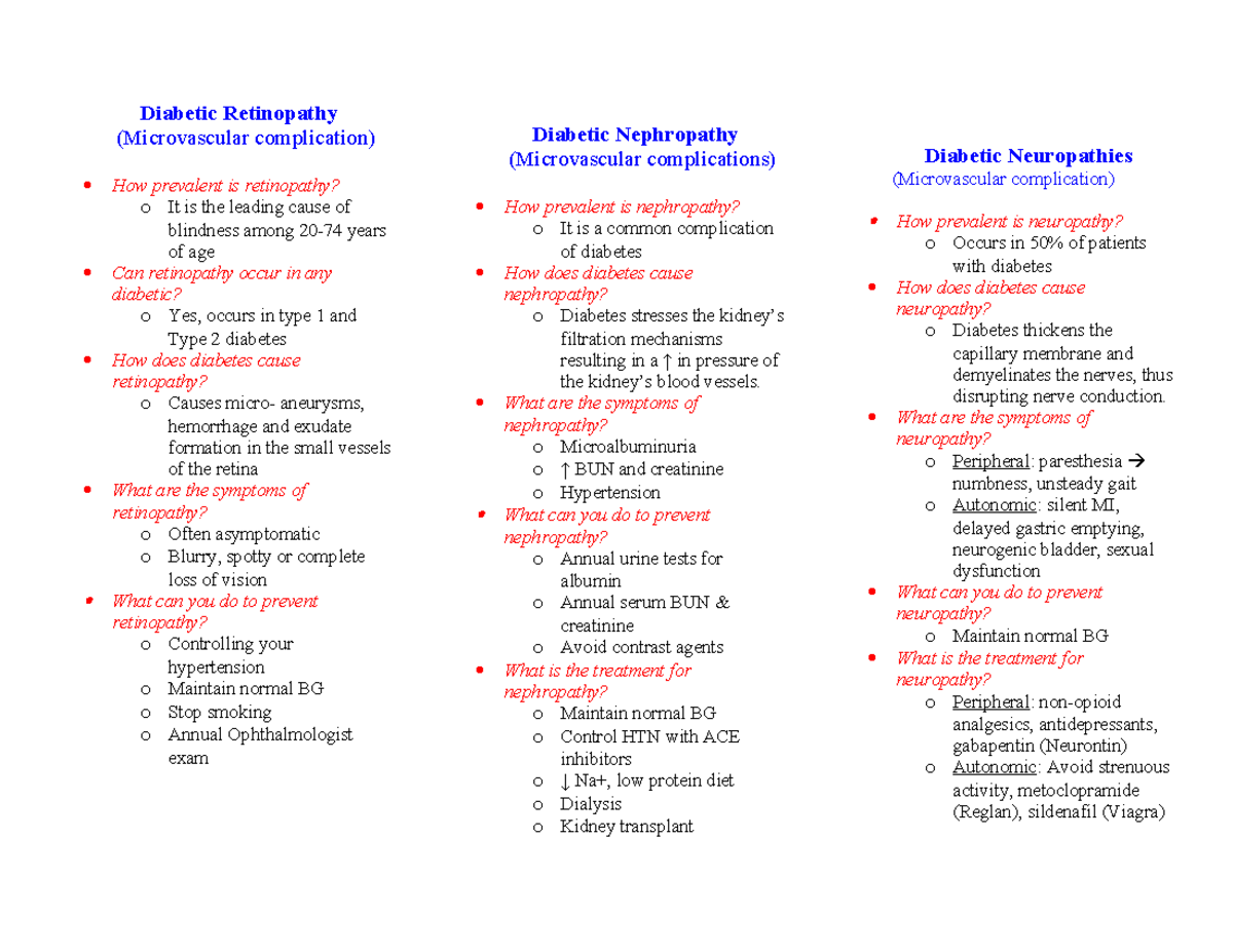 Medsurg 3 Long-term DM complications brochure - Diabetic Retinopathy ...