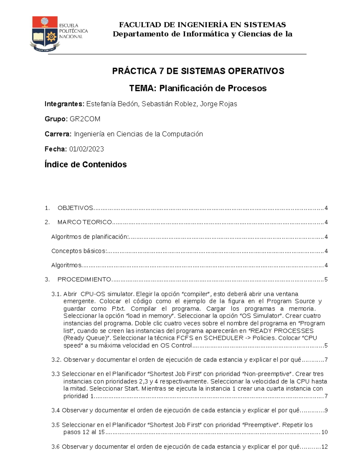 Informe 7 Sistemas Operativos - PRÁCTICA 7 DE SISTEMAS OPERATIVOS TEMA ...