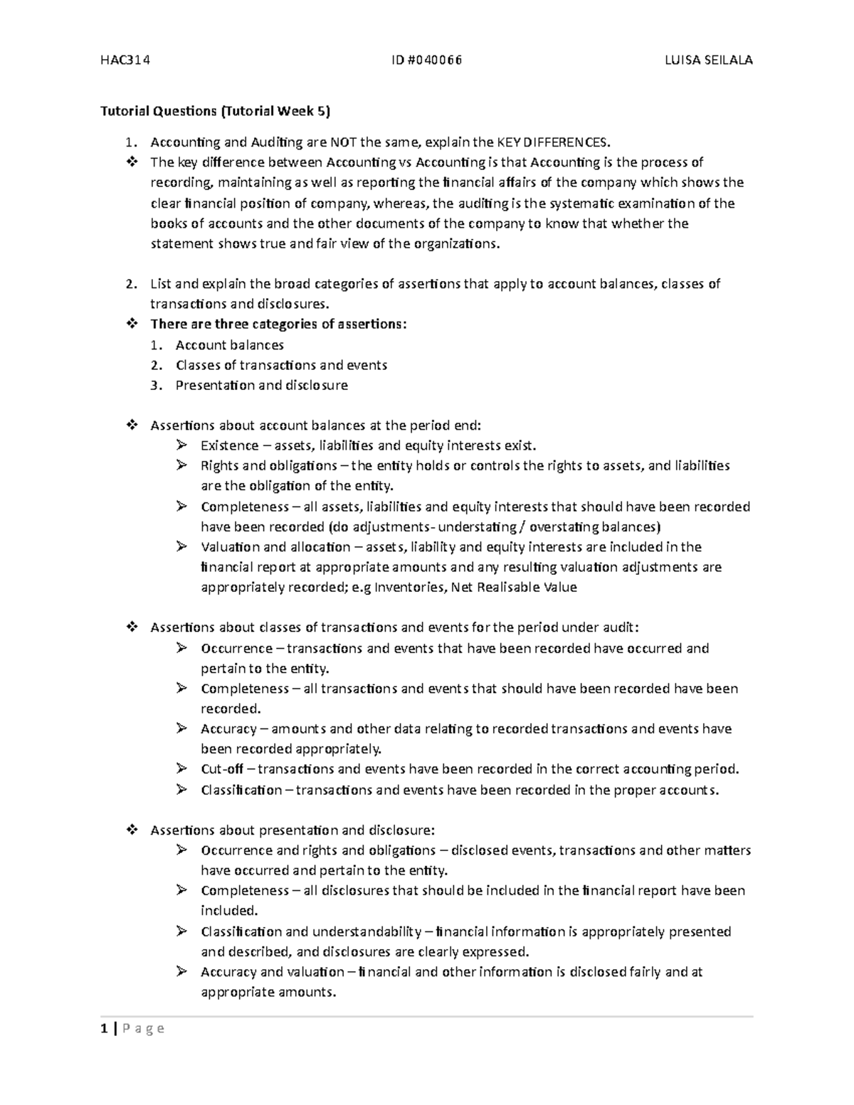 Tutorial 4 - HAC314 ID #040066 LUISA SEILALA Tutorial Questions ...
