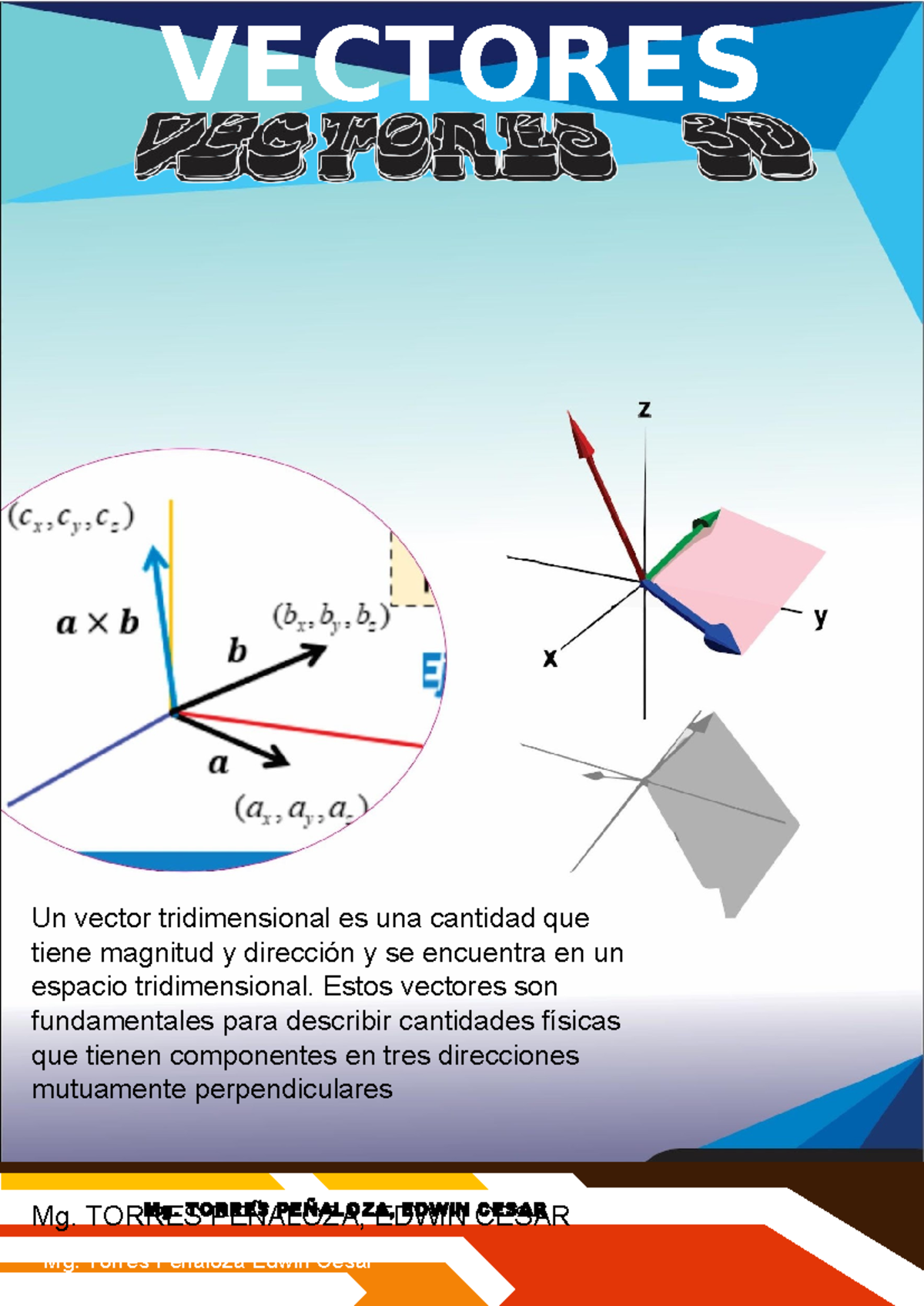 Fisica 3 Vectores 3D N3[W][t] - Mg. TORRES PEÑALOZA, EDWIN CESAR ...