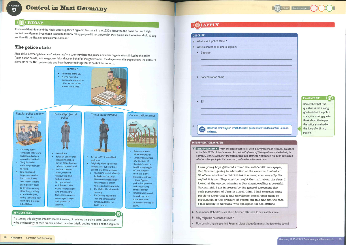 Germany Part 4 Nazi Control - CHAPTER Control in Nazi Germany Revision ...