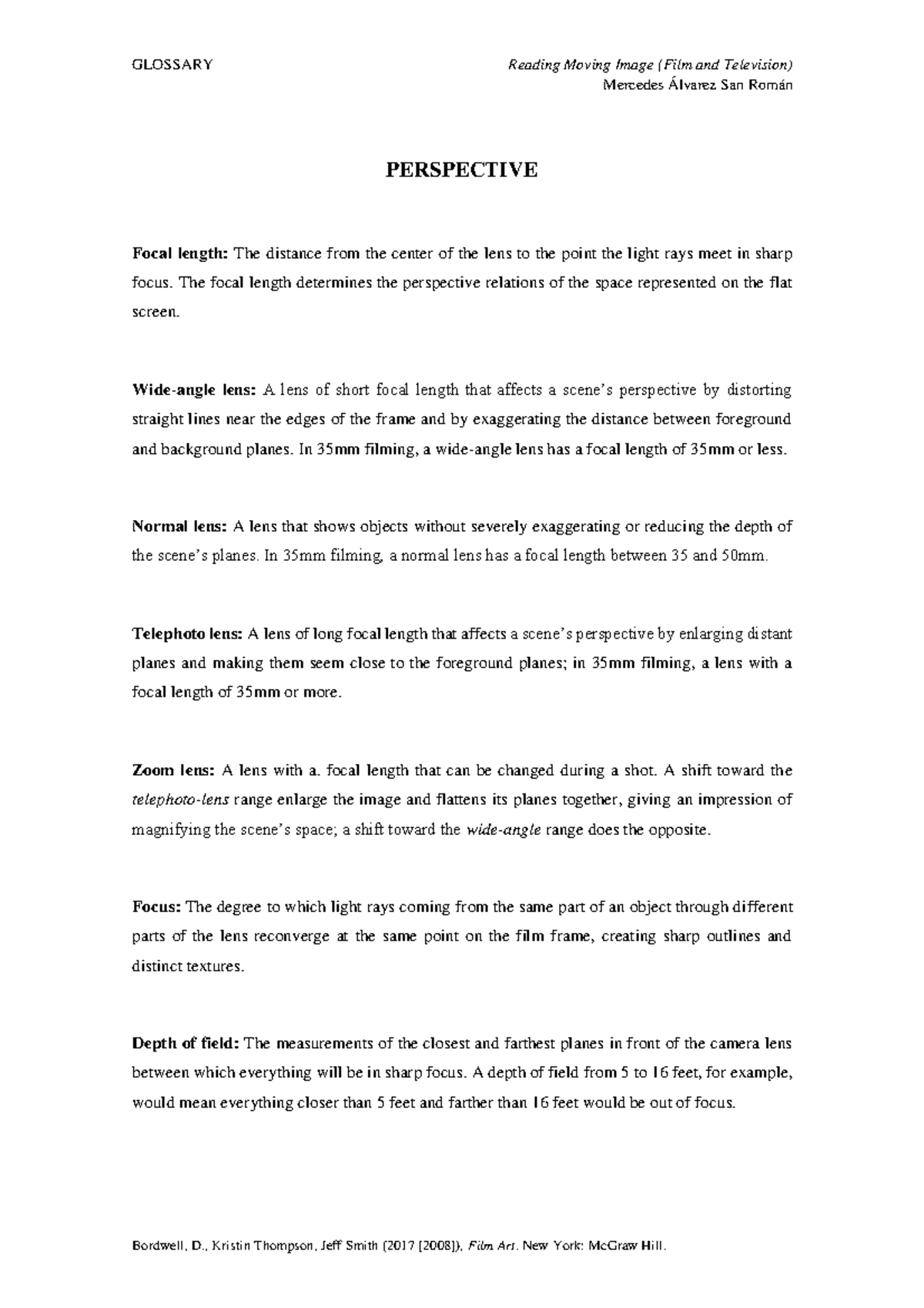 4 Perspective - GLOSSARY Reading Moving Image (Film and Television ...