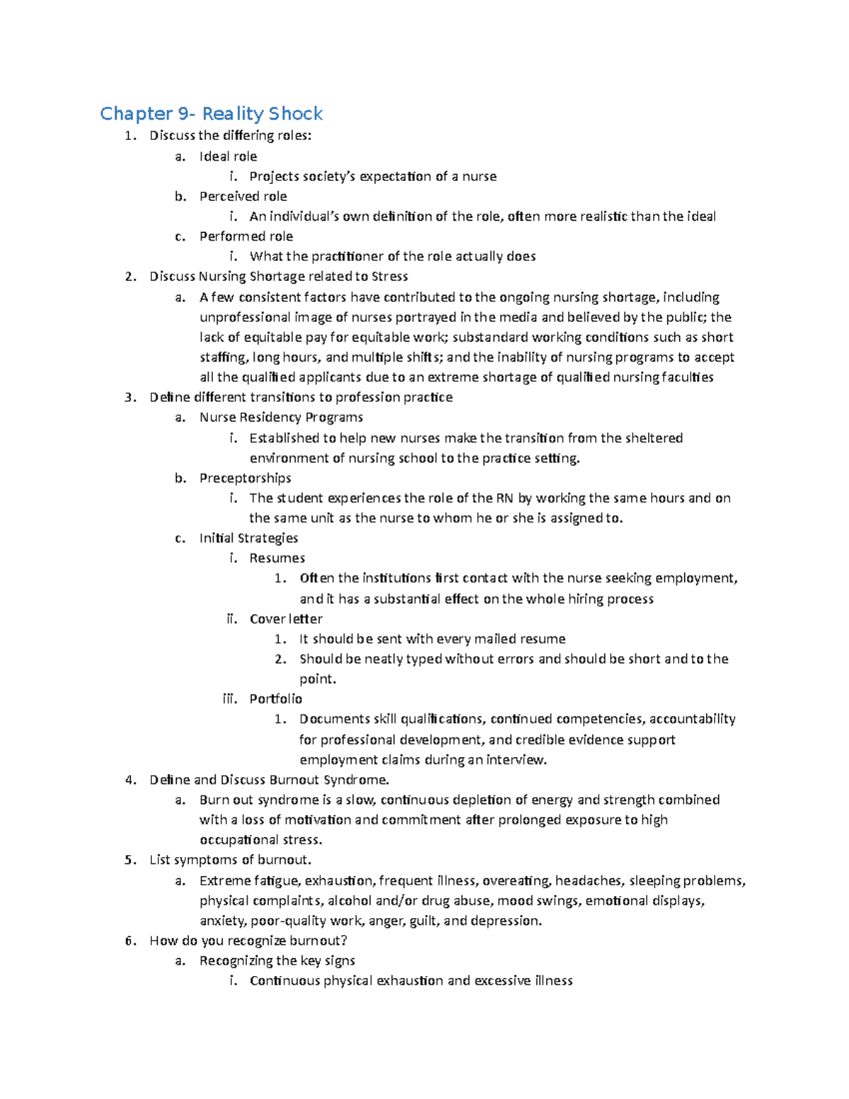 Chapter 9 Reality Shock - Chapter 9- Reality Shock Discuss the ...