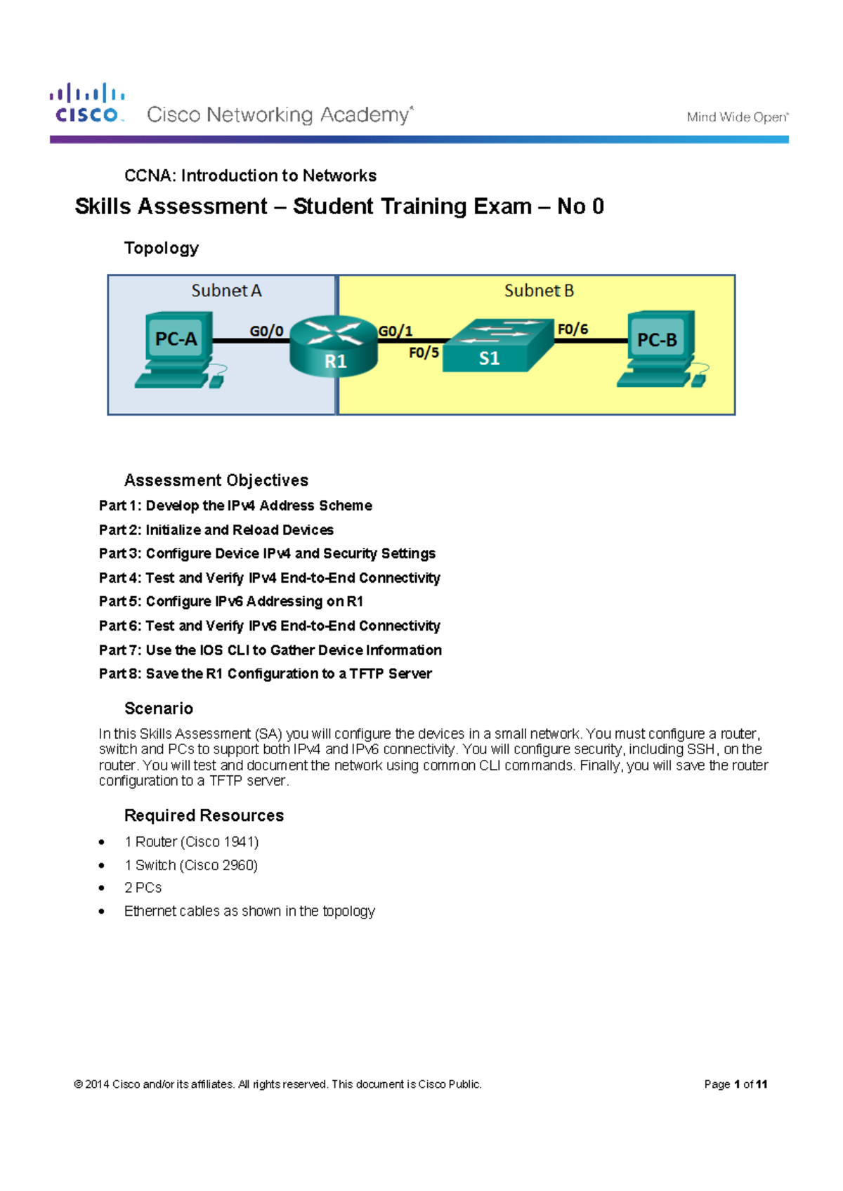 En ITN Skills Assessment-Student Exam 00 oeve uden point (1) - CCNA: Introduction to Networks ...