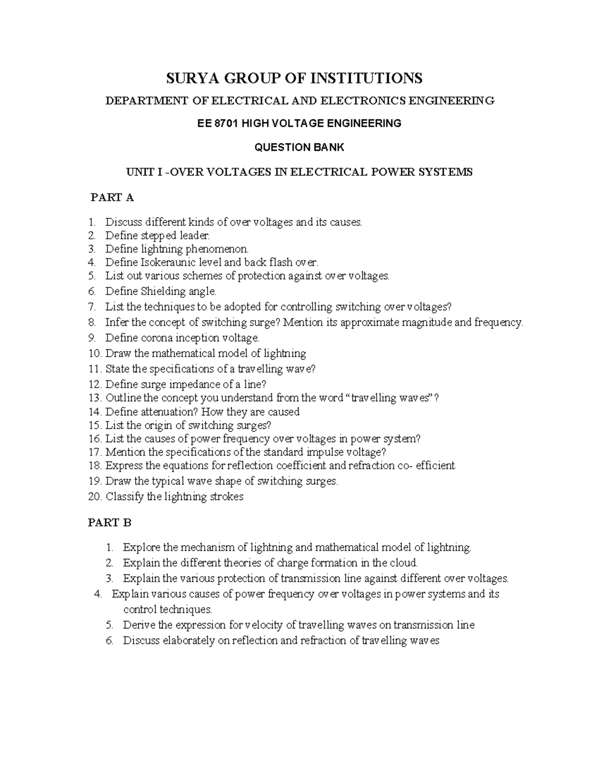 EE8701-HVE QB - HVE question bank its very useful to 5 units ...