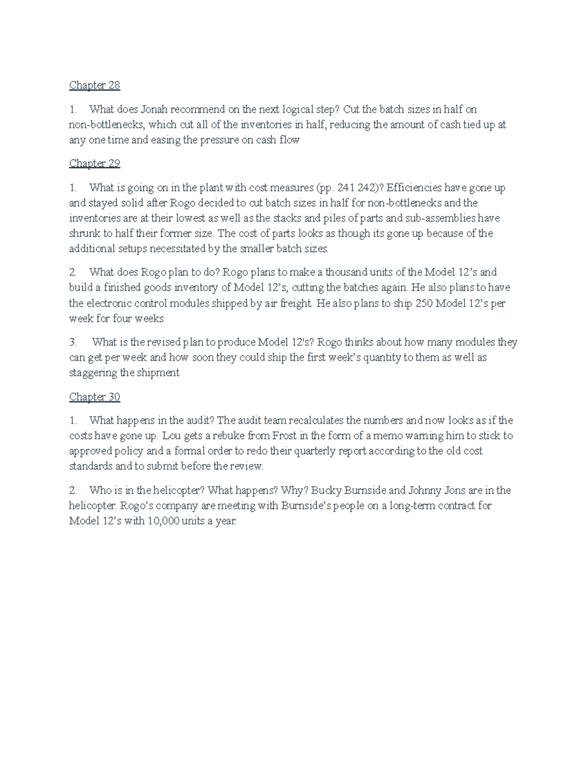 BUS5 140 Assignment #6 The Goal - BUS5 140 - SJSU - Studocu