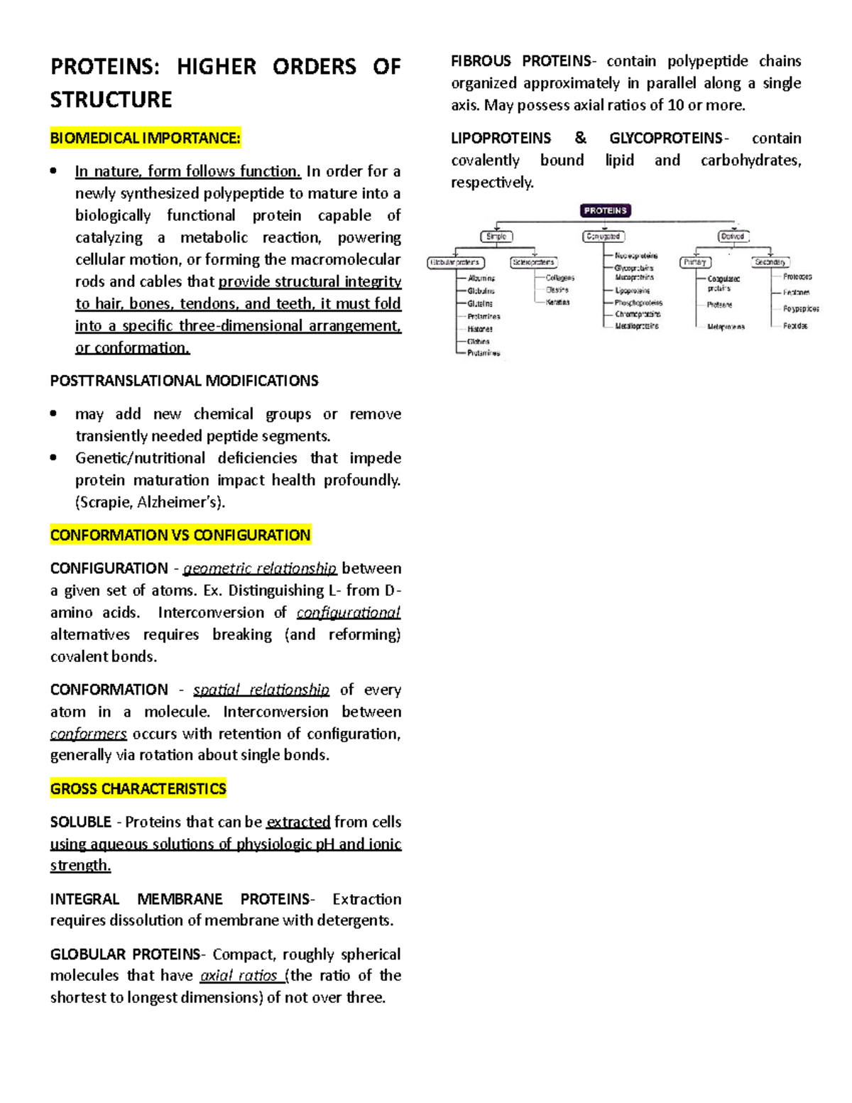 Biochemistry Notes| Proteins and Protein Denaturation - PROTEINS ...
