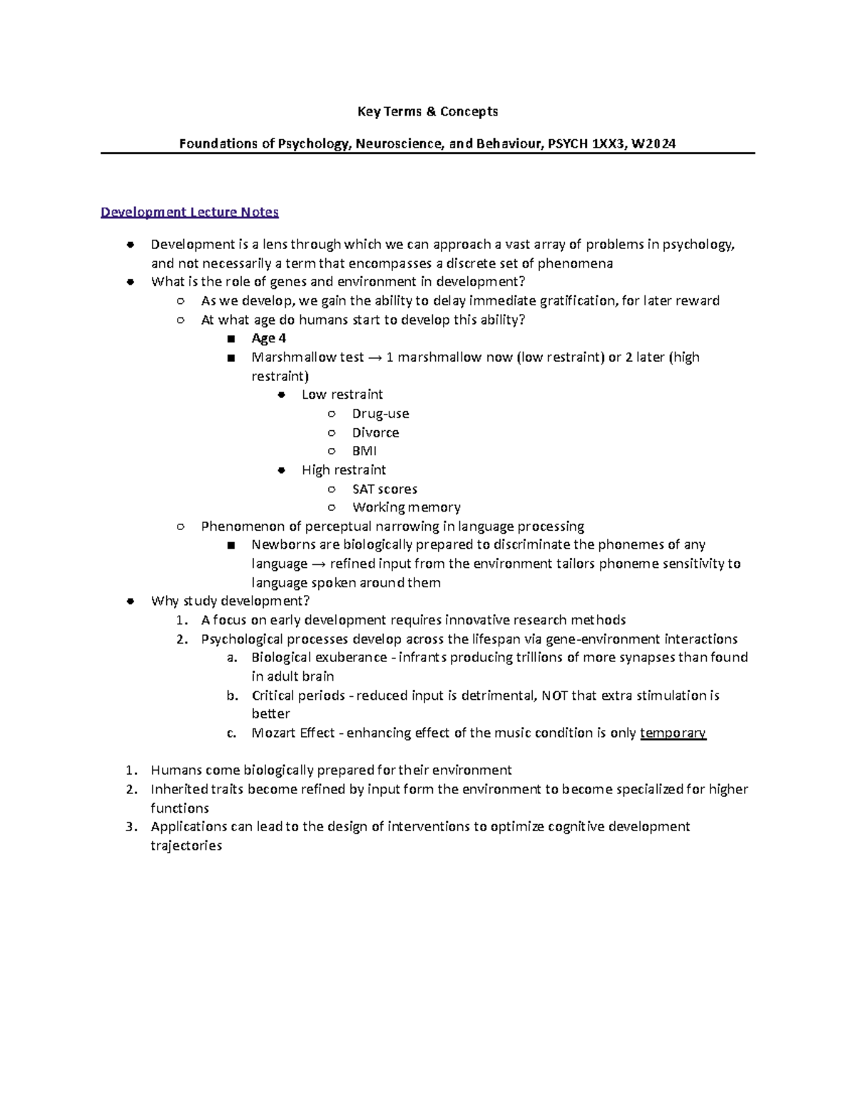 01 Development 1 In Lecture Notes Key Terms And Concepts Foundations