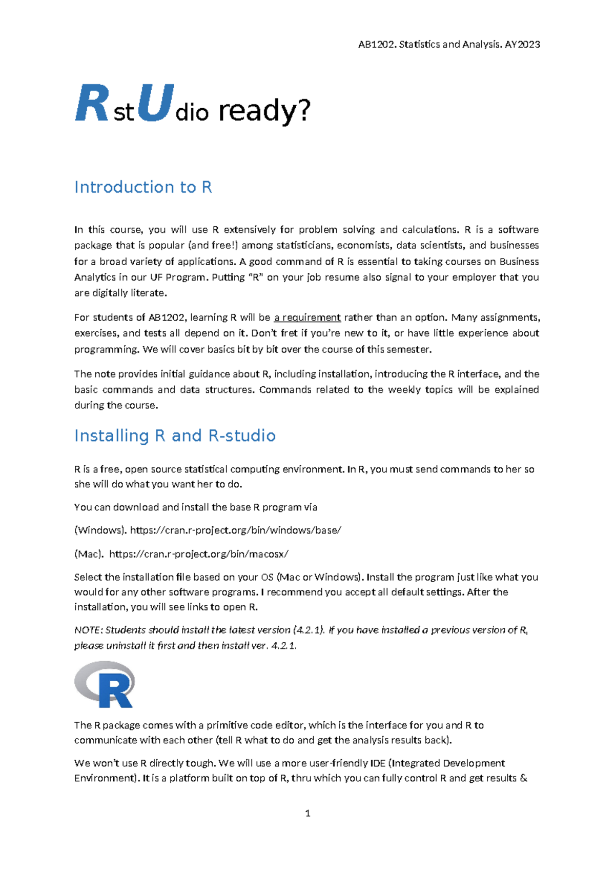 R u ready introducing RStudio - RstUdio ready? Introduction to R In ...