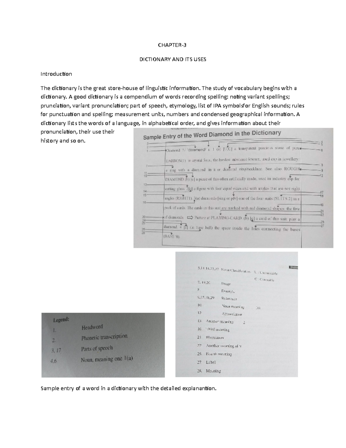 Dictionary and its uses - CHAPTER- DICTIONARY AND ITS USES Introduction ...