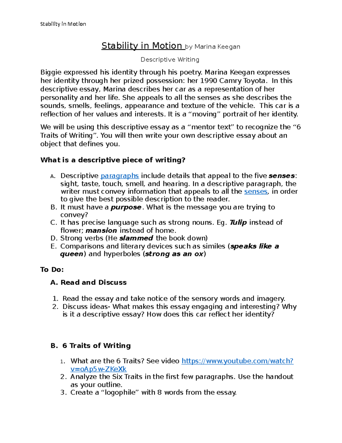 6 Traits of Writing Stability in Motion 1vcaojv - Stability in Motion ...