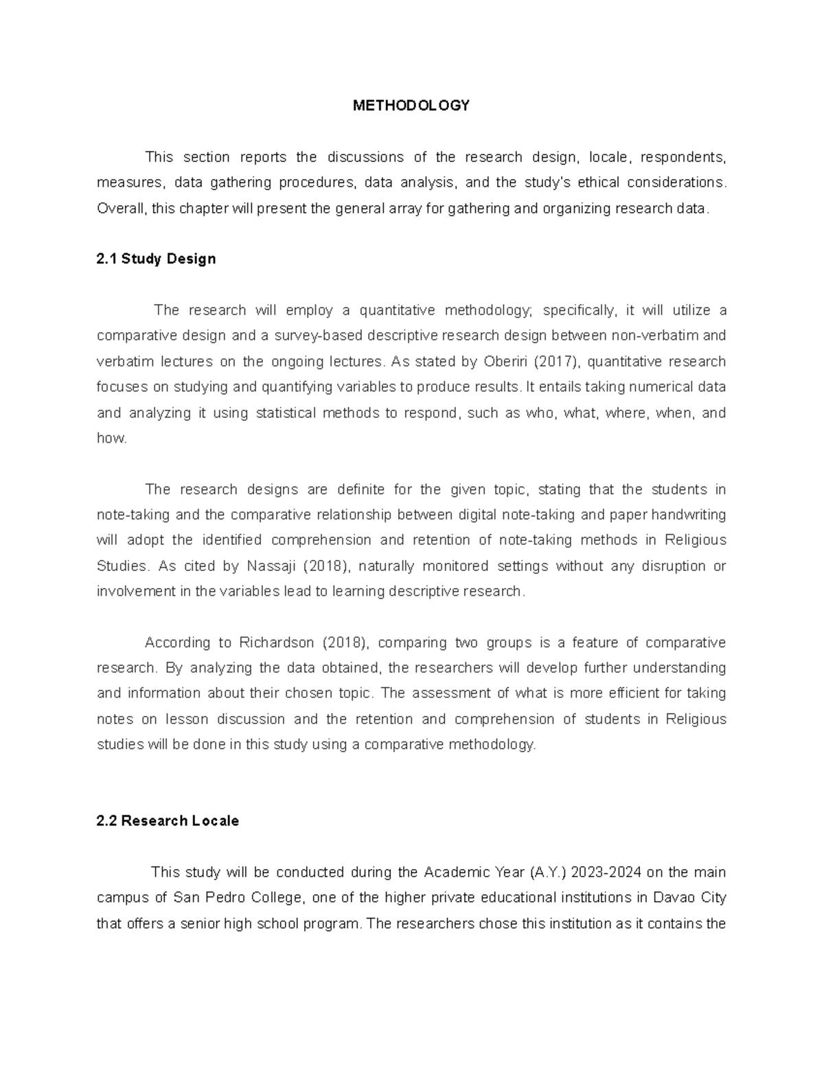 G12 S7 Group 2 Pascual - METHODOLOGY This section reports the ...
