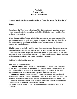 Property Outline - Property rights are relative, not absolute Personal ...