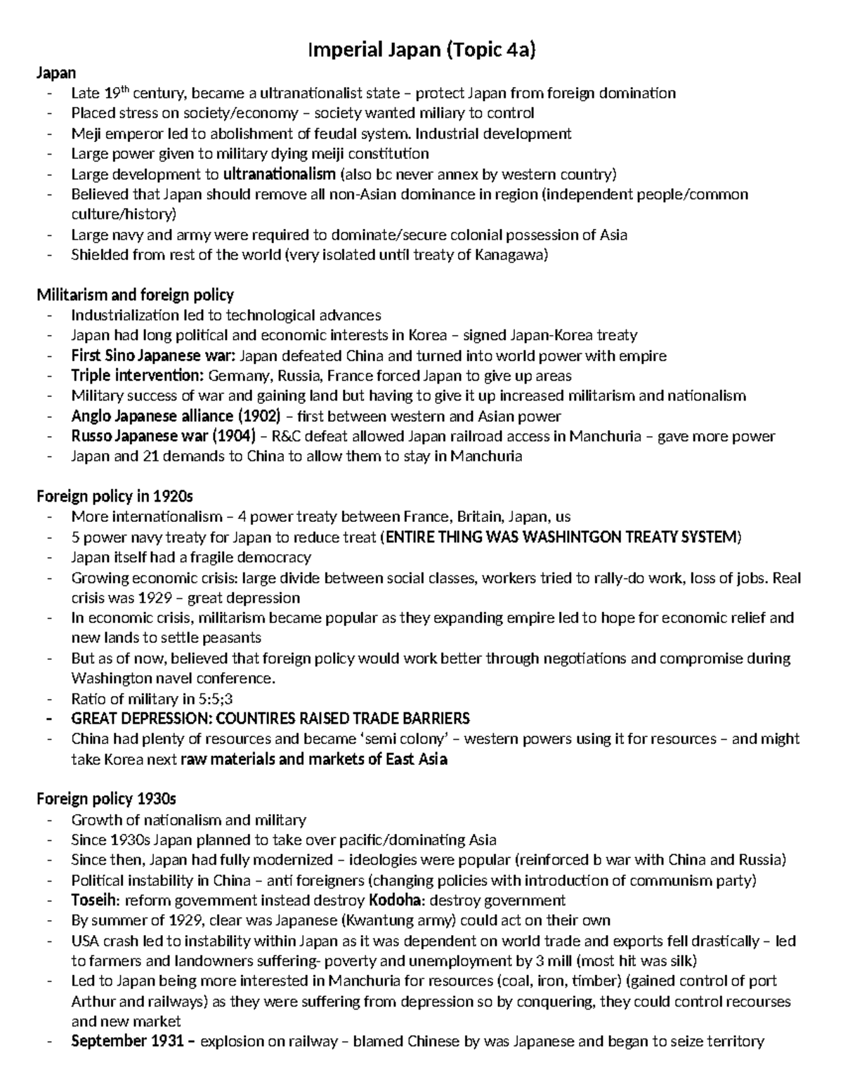 Topic 4 Imperial Japan - Imperial Japan (Topic 4a) Japan - Late 19th ...