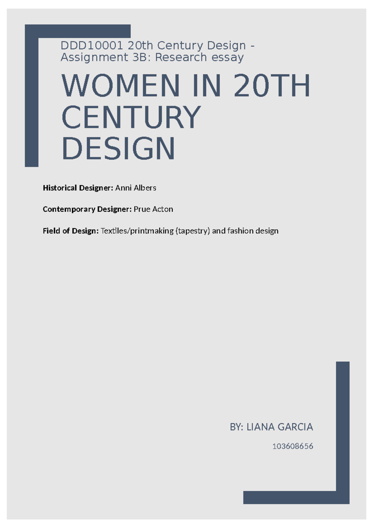 Women in 20th Century Design - DDD10001 20th Century Design ...
