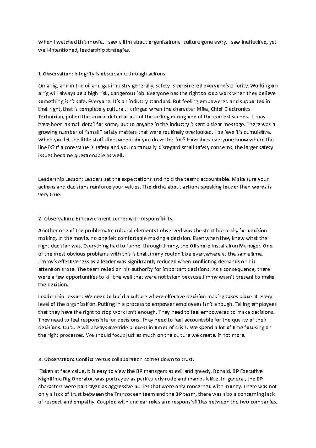Movie Review(Q4 Suggestion TO Minize Issue) - When I watched this movie ...