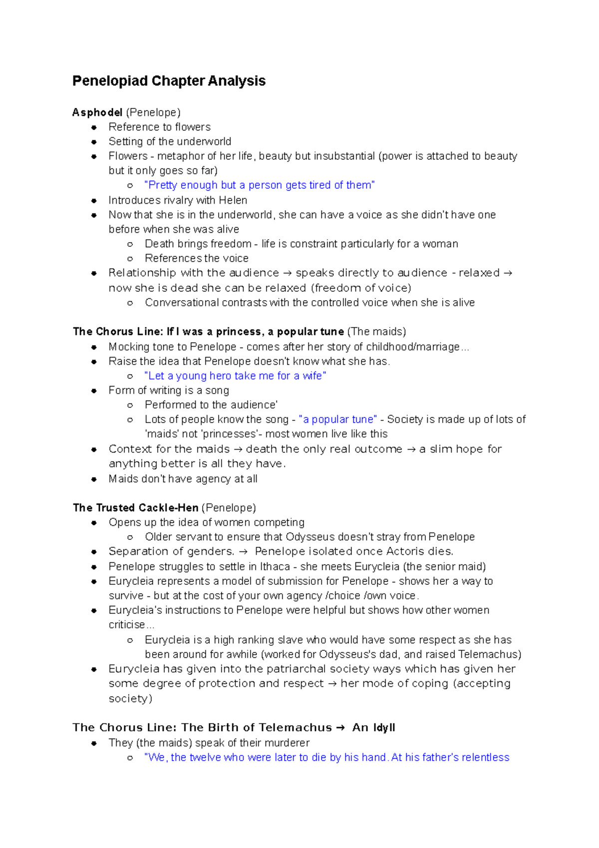 Penelopiad chapter analysis - a young hero take me for a Form of ...