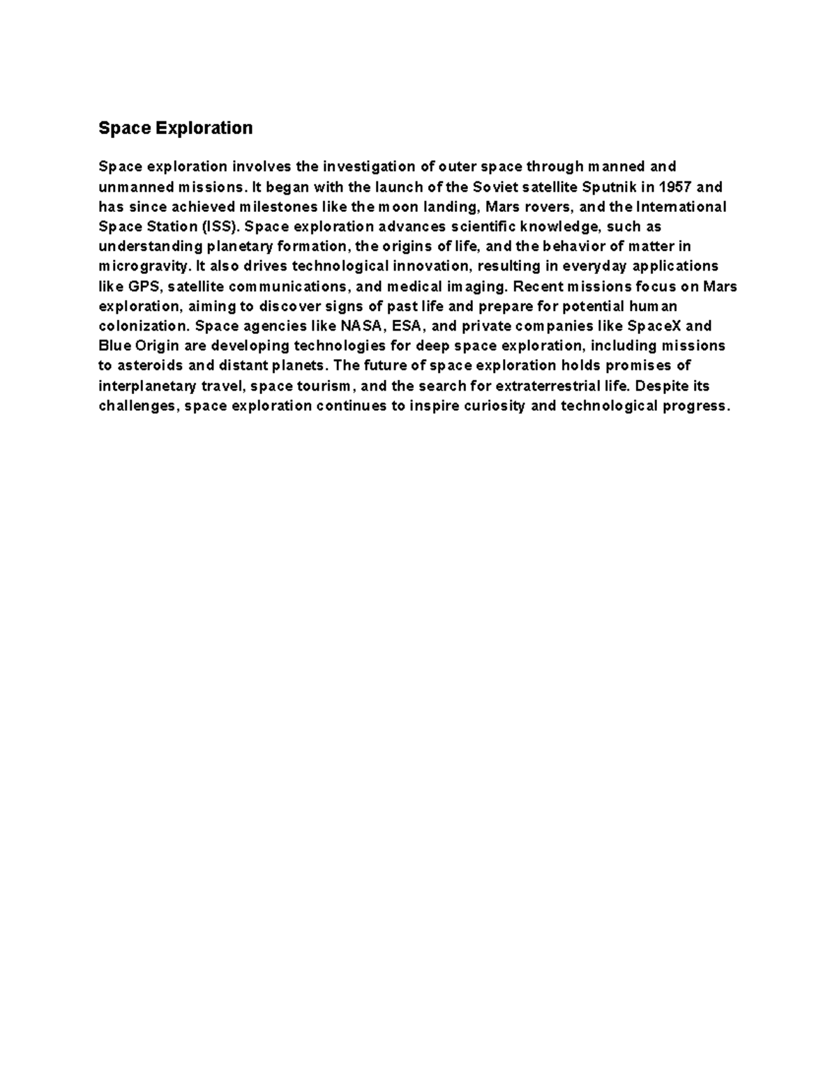 Space - Mechanical engineering lecture notes - Space Exploration Space ...