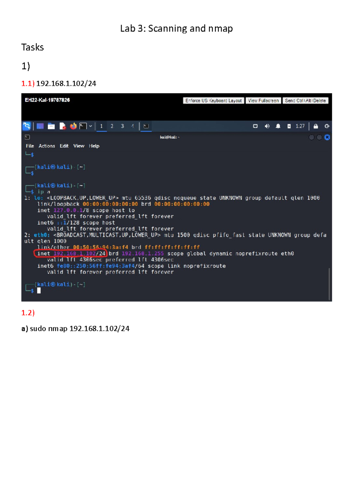 Lab 3 Scanning And Nmap Class Lab 3 Scanning And Nmap Tasks 1 1 3160
