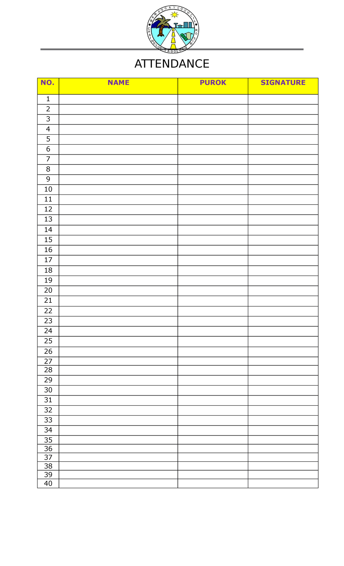 Attendance - Lecture notes 4 - Bachelors Law - ATTENDANCE NO. NAME ...