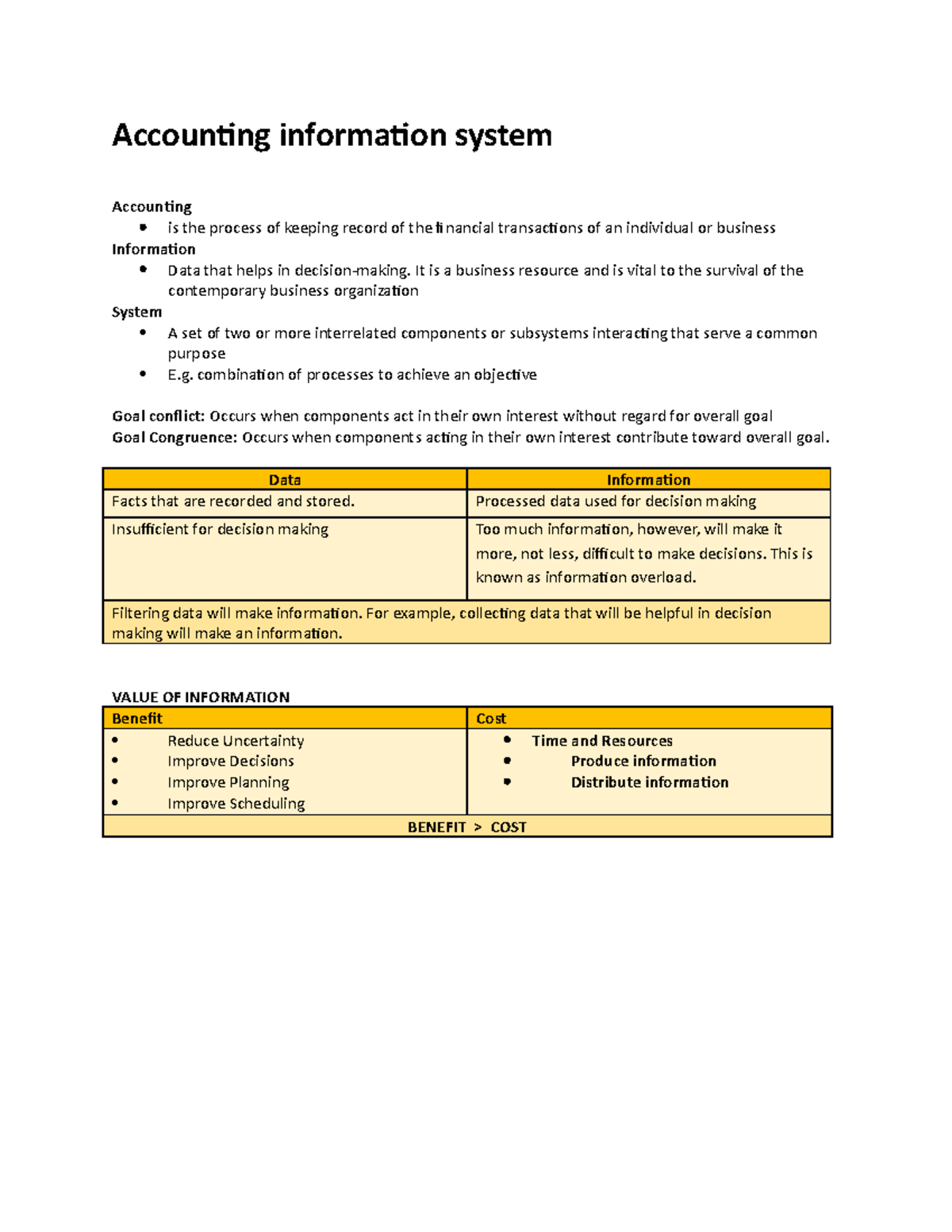 Introduction Accounting information system notes - Accounting ...