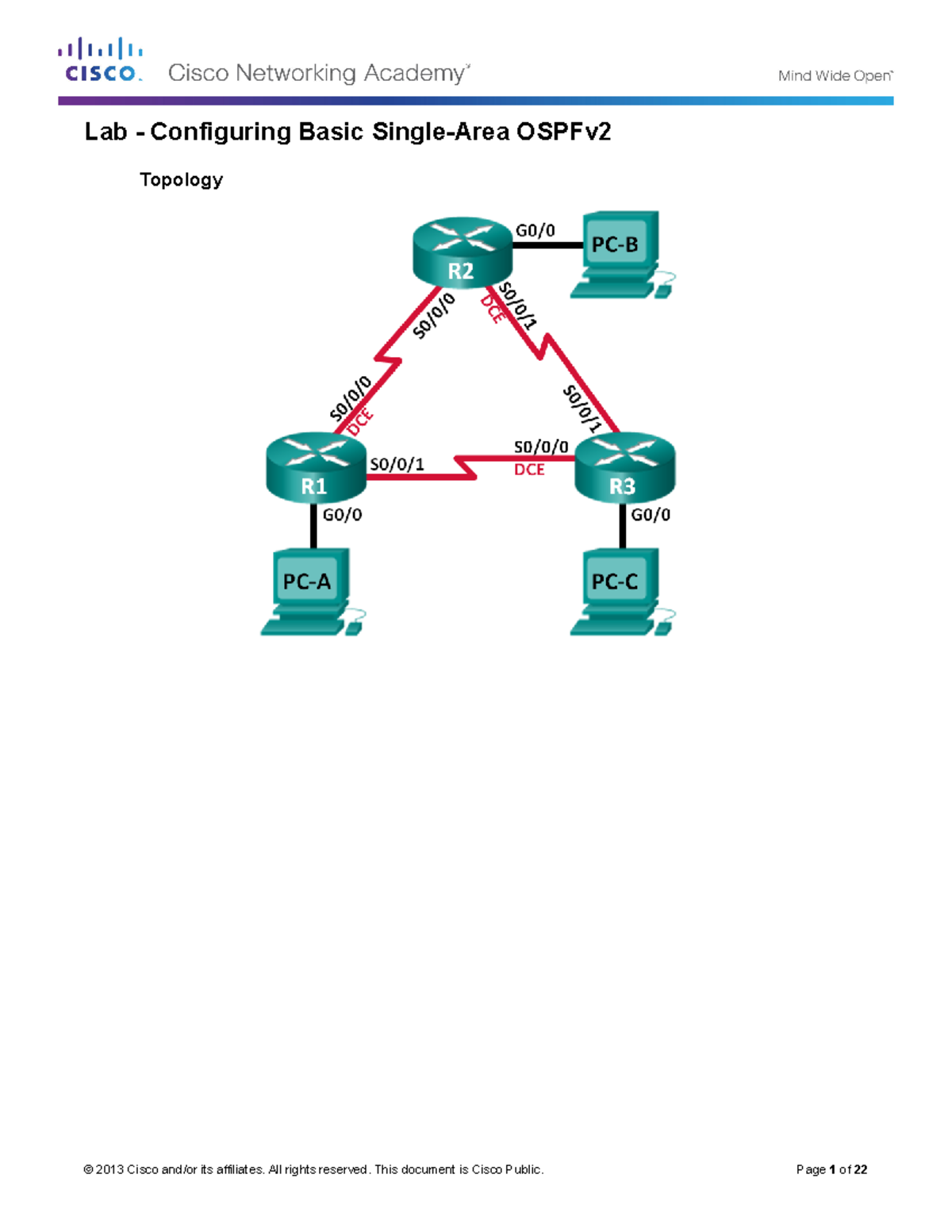 LAB04 CCNA2 8.2.4.5 Lab - Configuring Basic Single-Area OSPFv 2 - Lab - Configuring Basic - Studocu