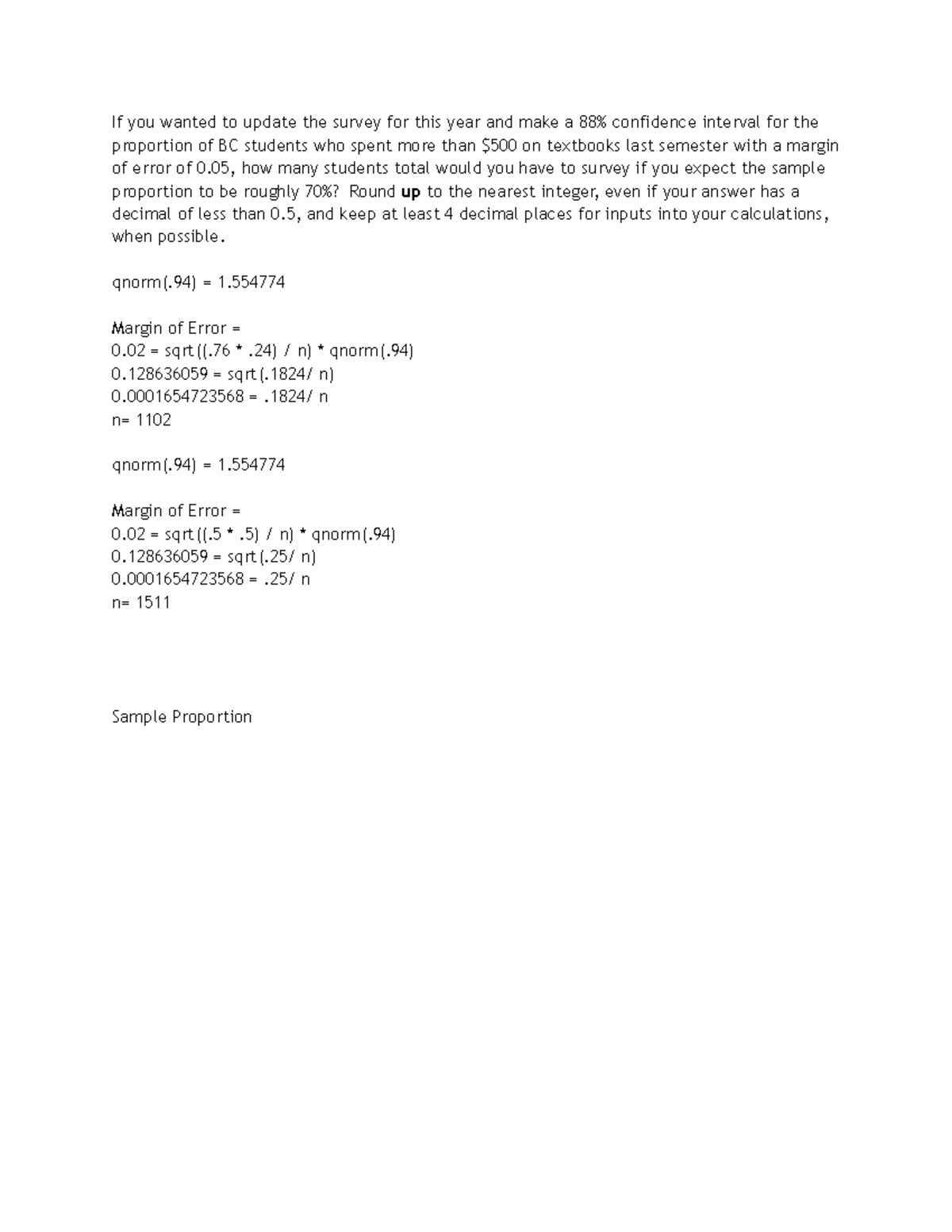 Stats HW - Open Intro Statistics - If you wanted to update the survey ...