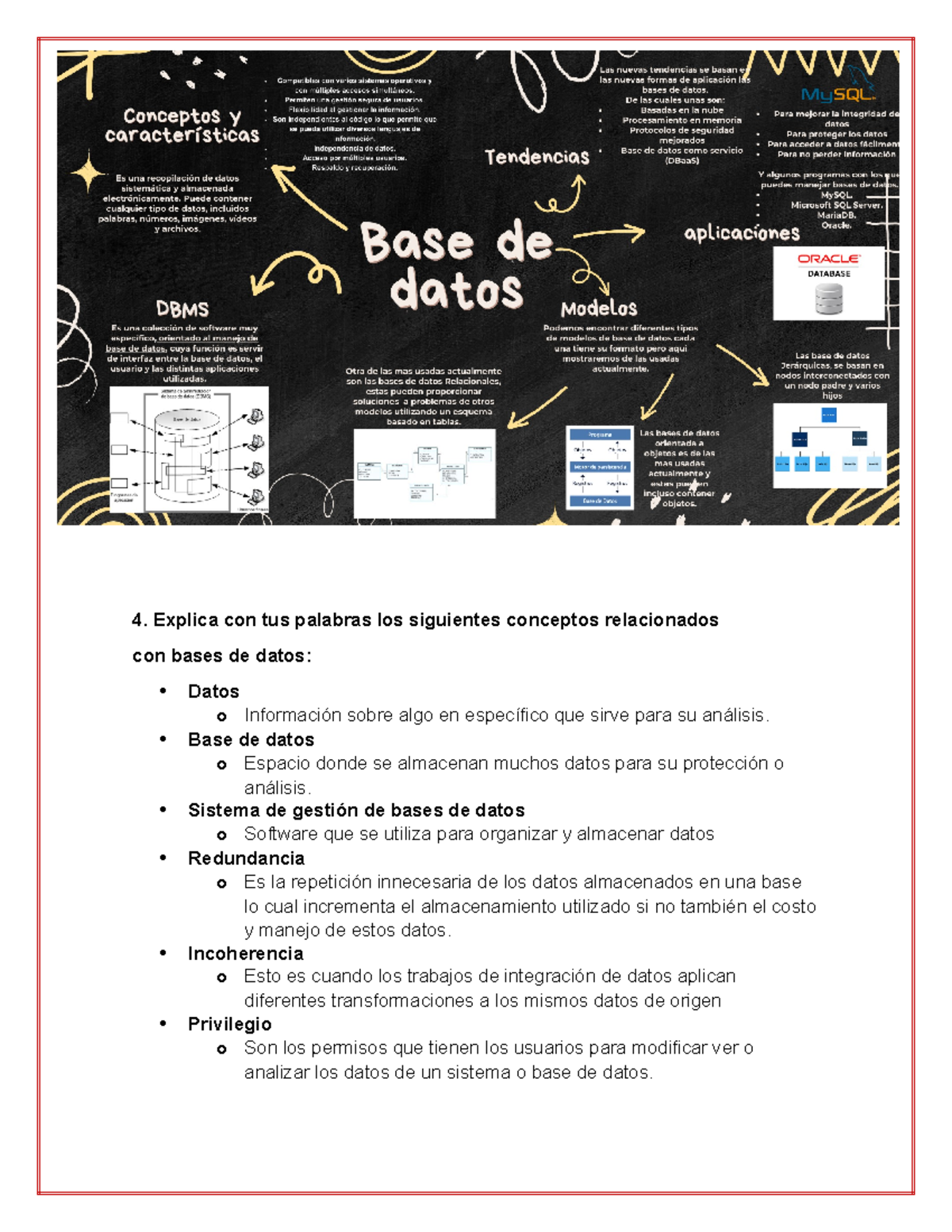 A1 - Mapa mental y ejercicios de base de datos - Explica con tus ...