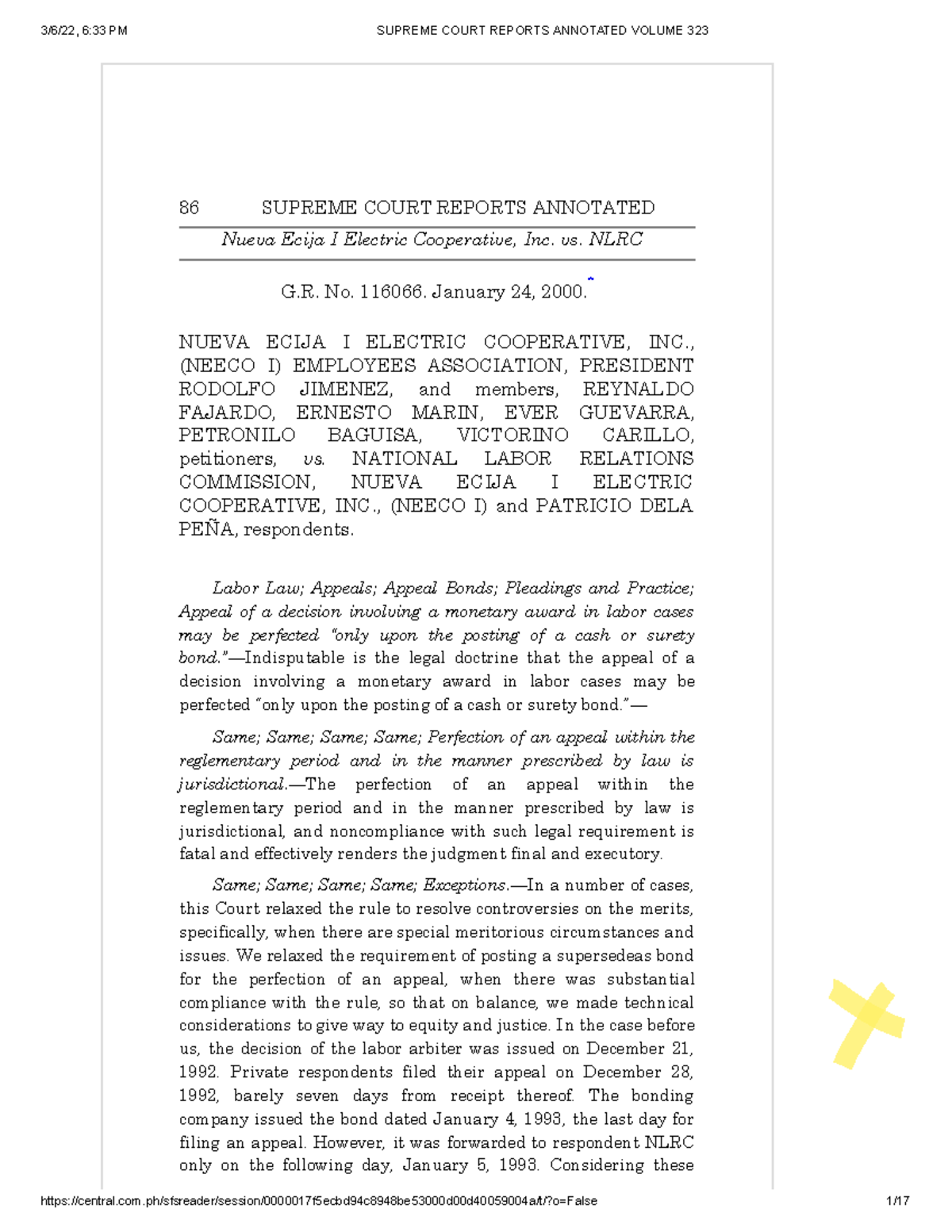 4. Neecoi vs NLRC - escra - 86 SUPREME COURT REPORTS ANNOTATED Nueva ...