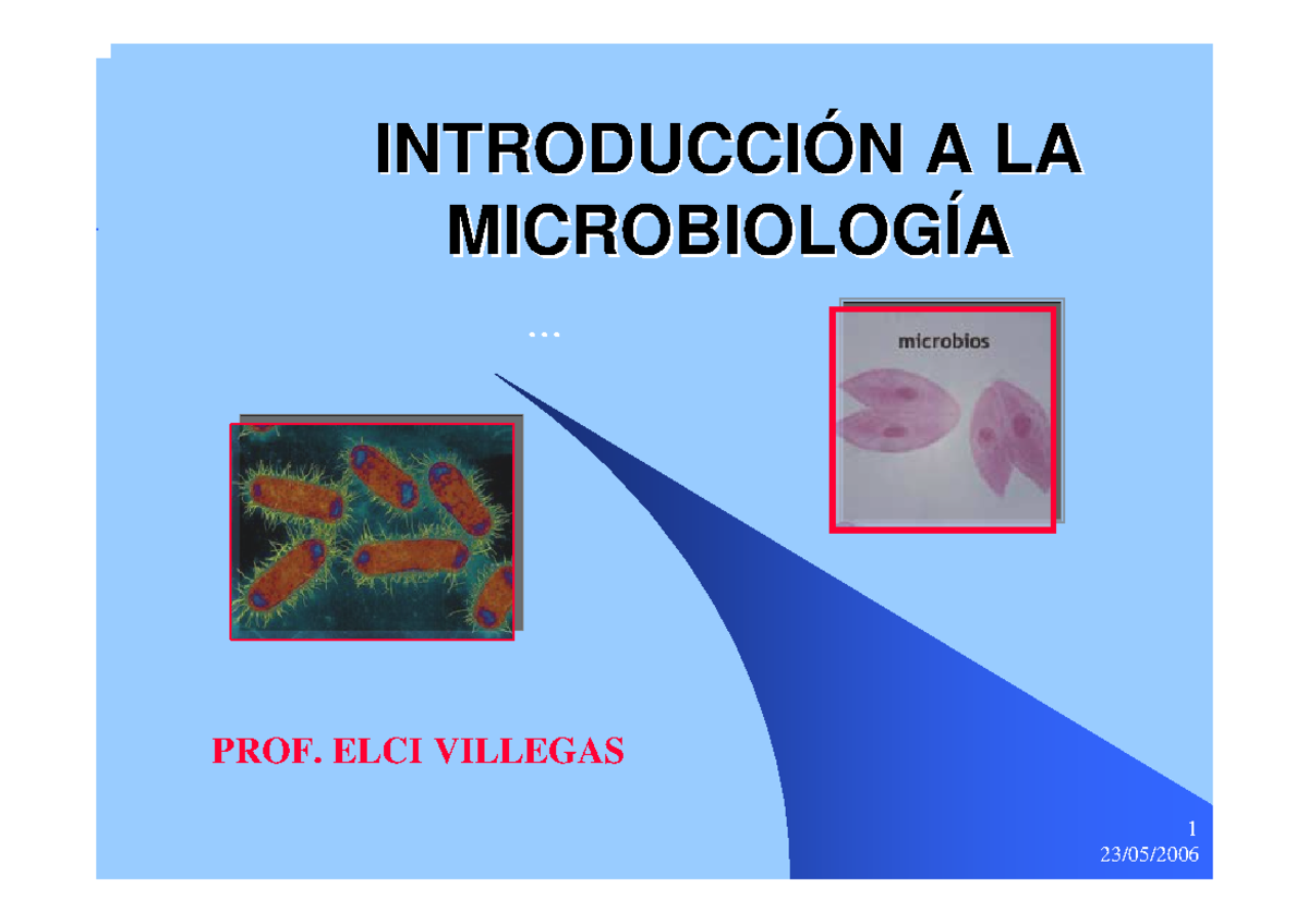 Introd a la micro - 23/05/ INTRODUCCI INTRODUCCI ÓÓ N A LAN A LA MICROBIOLOG MICROBIOLOG ÍÍ AA ...