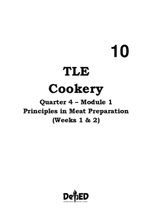 1 Q3 Cookery - 10 TLE Cookery Quarter 3 – Module 1 Stocks (Weeks 1 & 2 ...