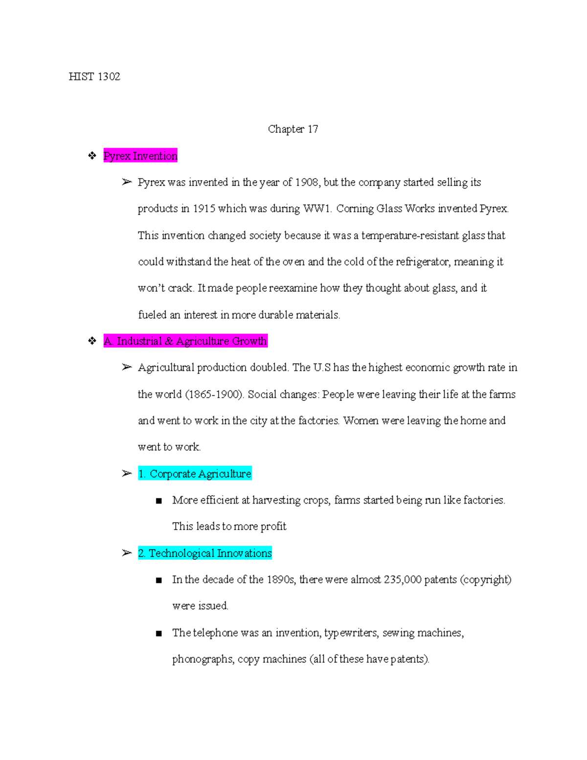 HIST 1302- Chapter 17 - Professor Doiron lecture with book reference ...