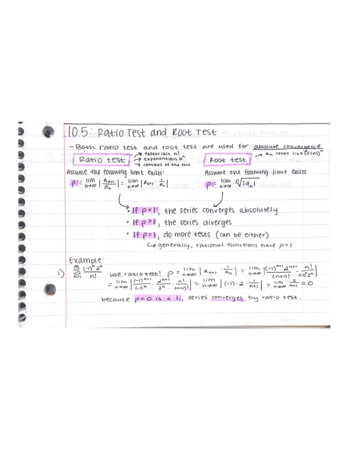 10.5: Ratio and Root test - 10 Ratio Test and Root Test ratio test and ...