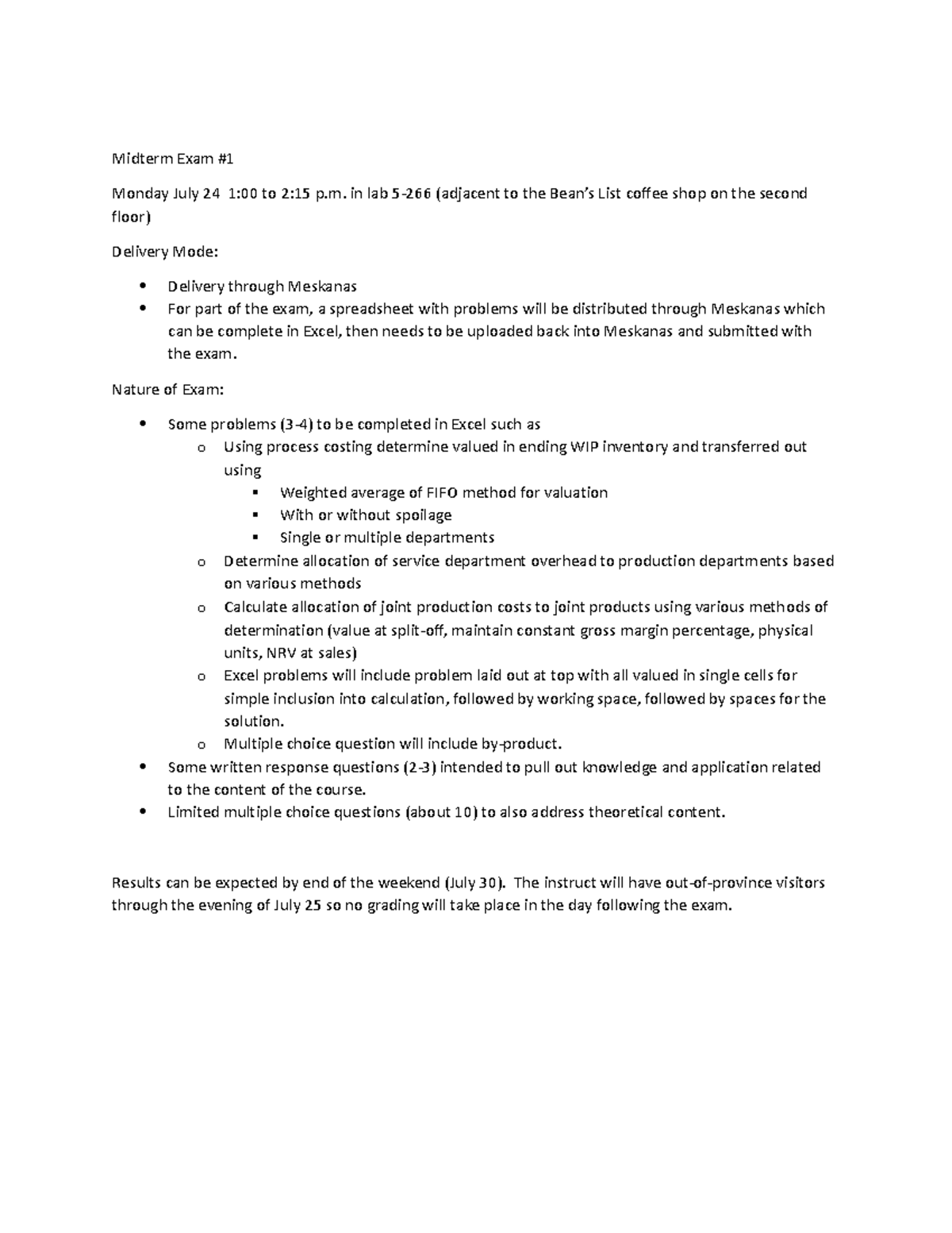 Midterm Exam Notes - this is helpful for anyone - Midterm Exam # Monday ...