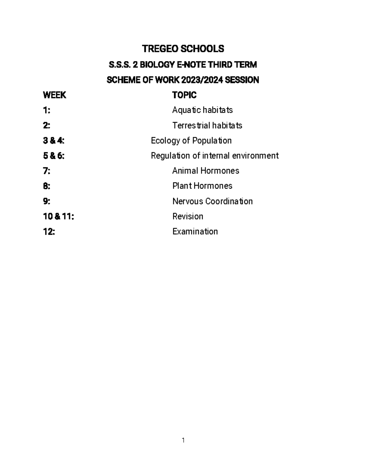 BIO. SSS TWO 3RD TERM E-NOTE - TREGEO SCHOOLS S.S. 2 BIOLOGY E-NOTE ...