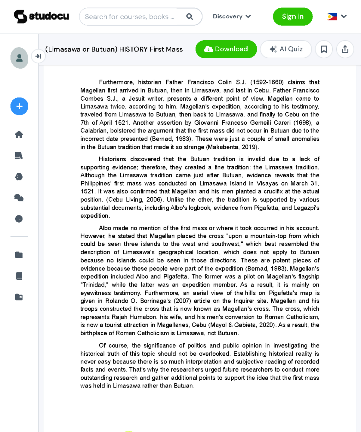 (Limasawa or Butuan) History First Mass - BSME – 1A The First Holy Mass ...