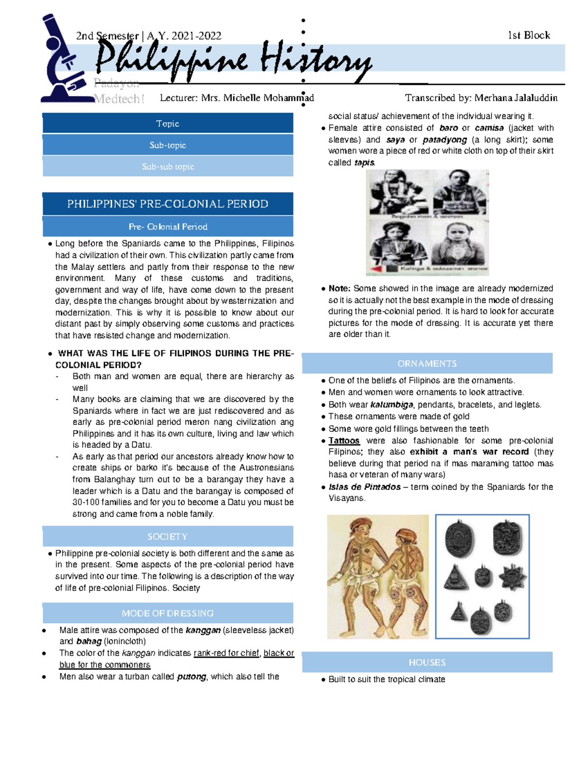 P'hilippine History Trans 2 - Topic Sub-topic Sub-sub topic PHILIPPINES ...