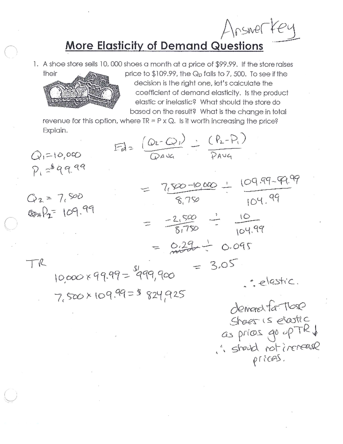 Elasticity of demand answer key 2 problems - ECON1001 - Studocu