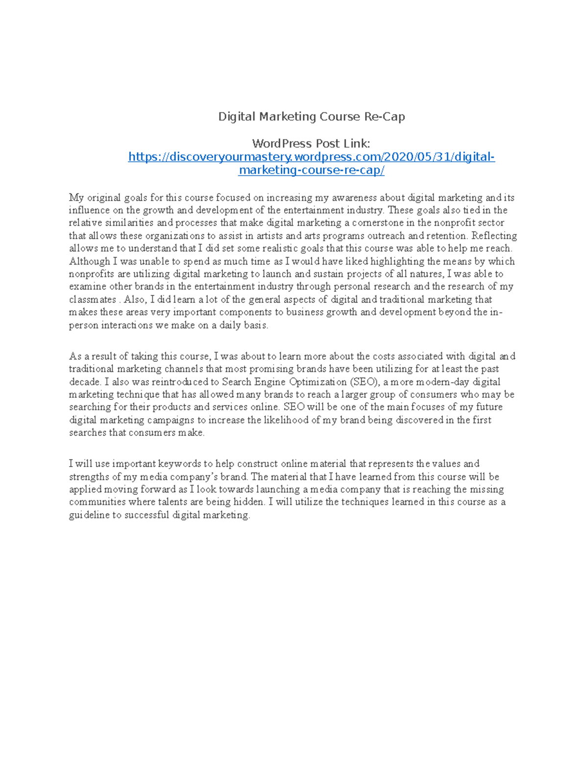 Digital Marketing Course Re-Cap - Digital Marketing Course Re-Cap ...