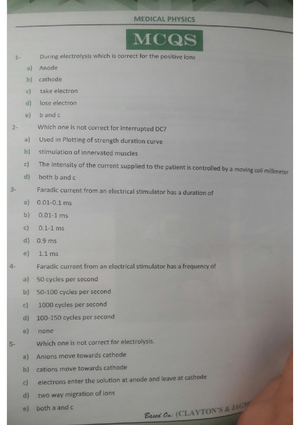 Imc mids important - Medical Physics MCQs for Practice - Q.No Structure ...