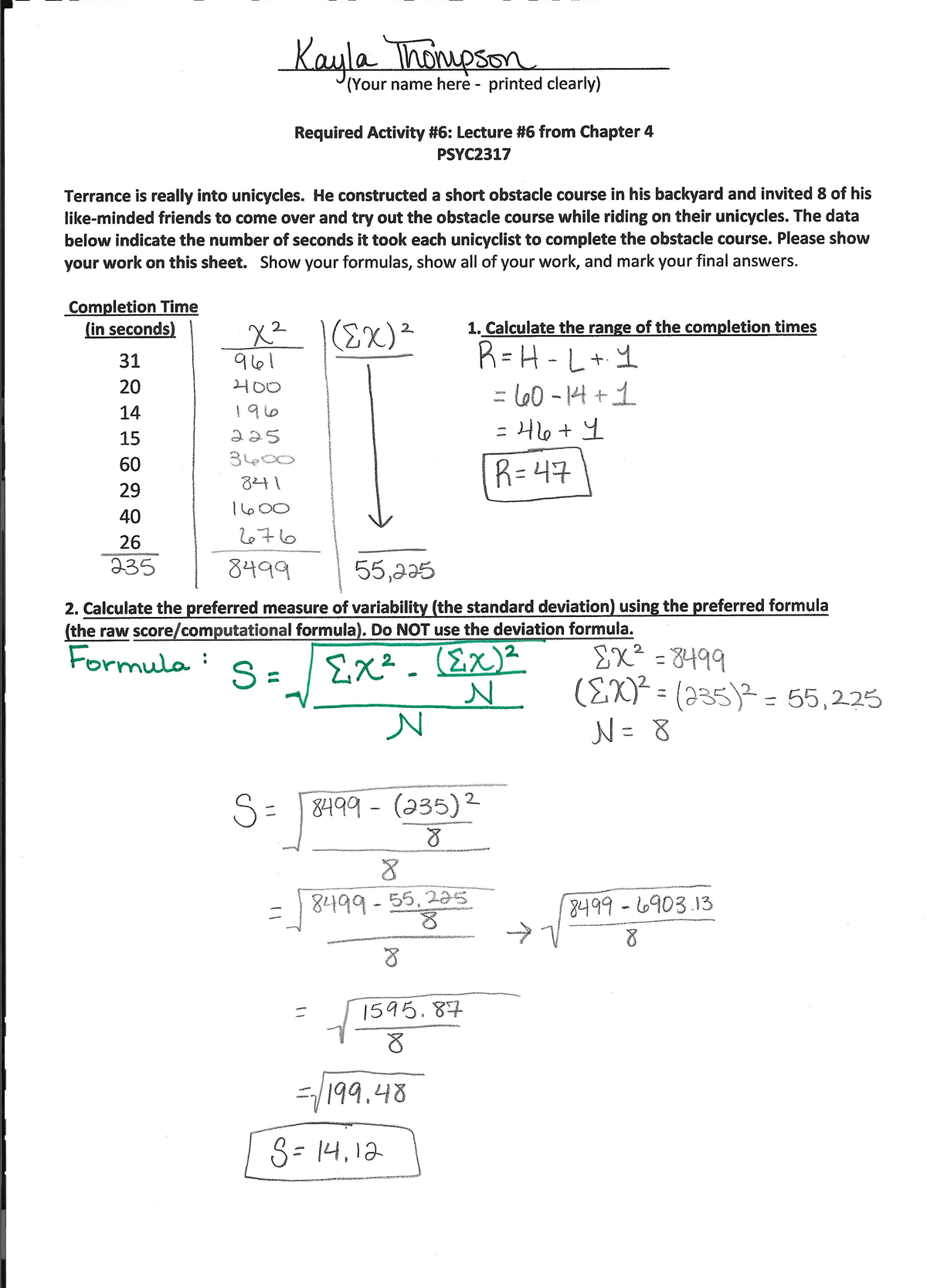Required Activity 6 - PSYC 2317 (Rinker) - PSYC 2317 - Studocu