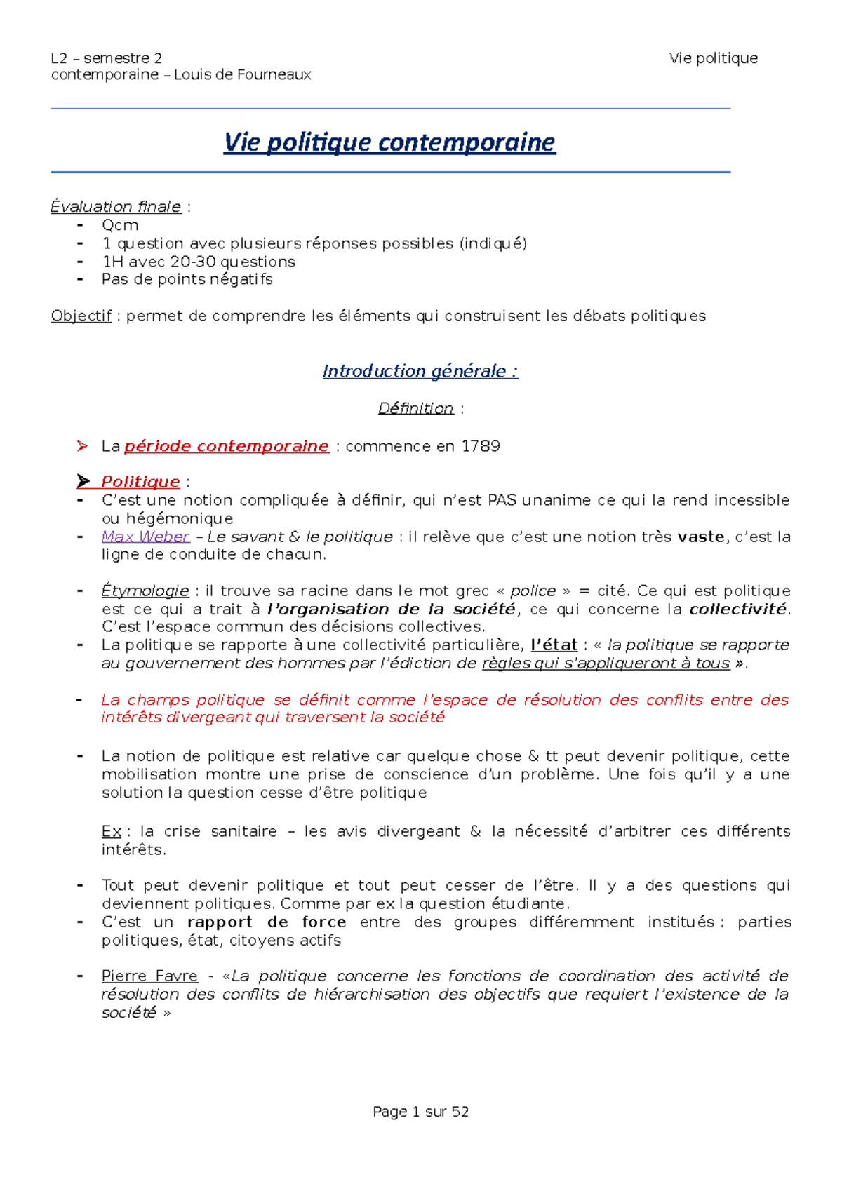 Vie politique contemporaine entier - contemporaine – Louis de Fourneaux ...