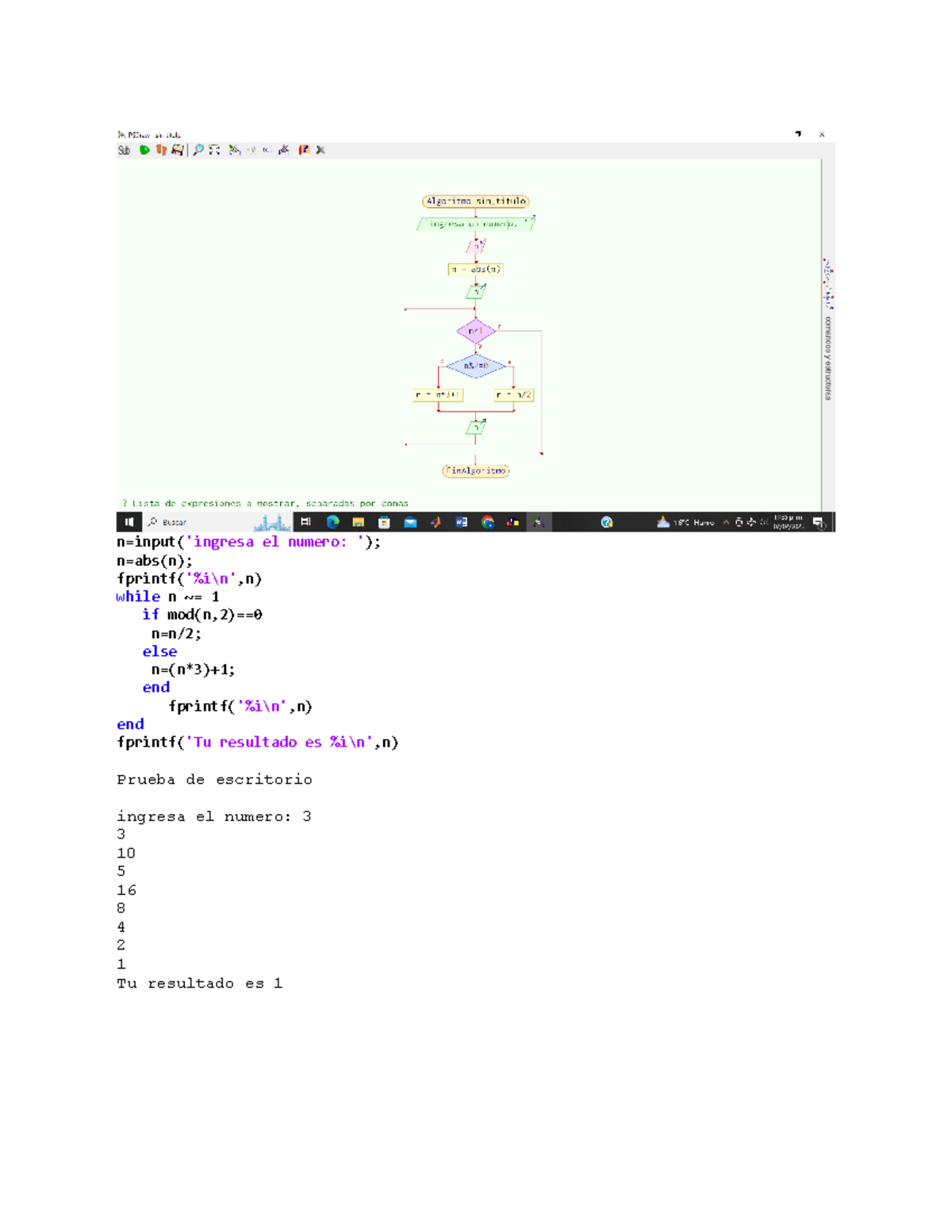 Actividad 5 - Calculos - n=input('ingresa el numero: '); n=abs(n); fprintf('%i\n',n) while n ...